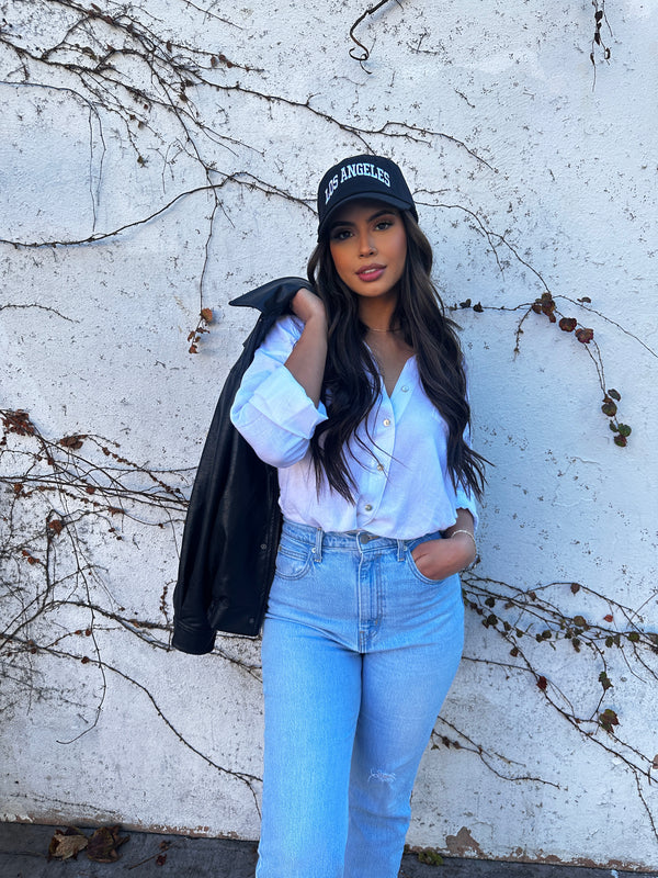 Just Relax Button Down Shirt - White - HAUTE MESS BOUTIQUE